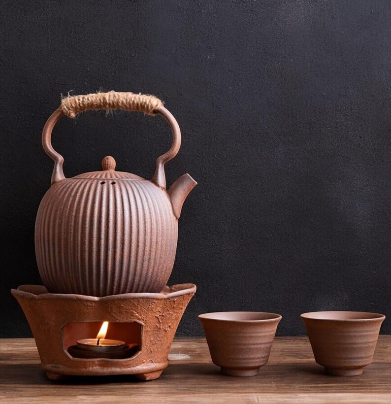 Authentic Mineral-rich Clay Teapot Set – 450ml Rustic Teapot With ...