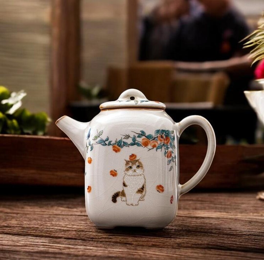Vintage Cat Teapot -get a Free Matching Cup and Saucer! - Etsy