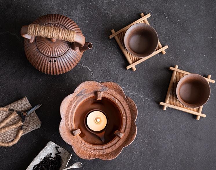 Authentic Mineral-rich Clay Teapot Set – 450ml Rustic Teapot With ...