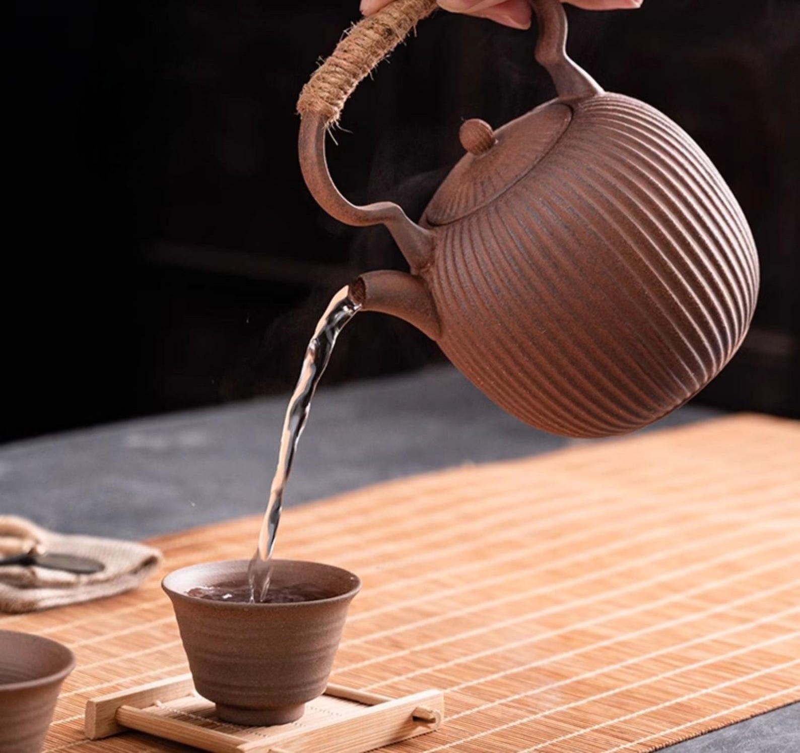 Authentic Mineral-rich Clay Teapot Set – 450ml Rustic Teapot With ...