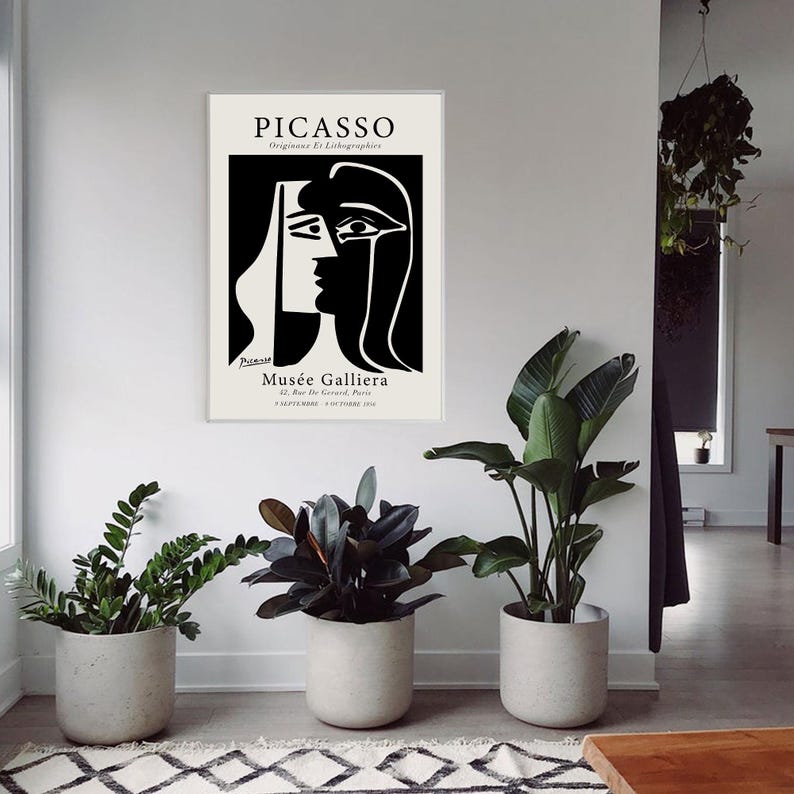 Pablo Picasso Kiss Print, Pablo Picasso, Monochrome Exhibition Art ...