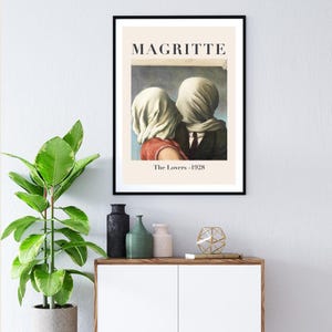 Rene Magritte Poster, Rene Magritte Art Print, Rene Magritte the Lovers ...