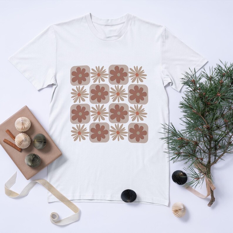 Seamless Boho Flowers Pattern – Boho Brown Flower, PNG File, Digital ...