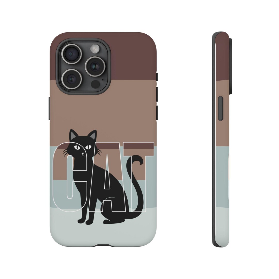 Modern Cat Typography | Black Cat Word Art Design, Tough Cases - Etsy