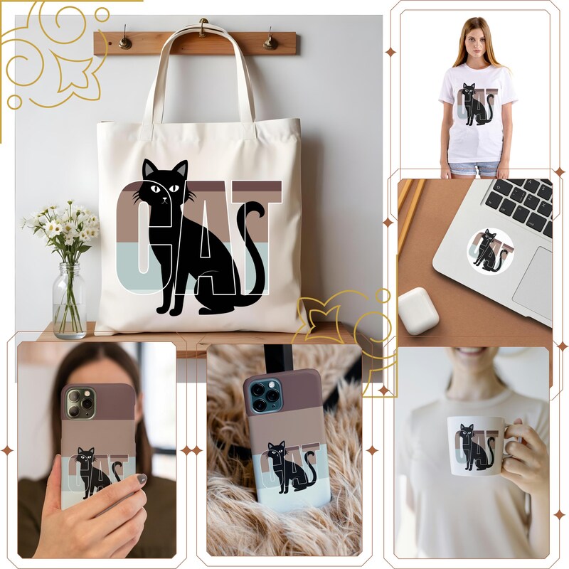 Cat Typography - Etsy