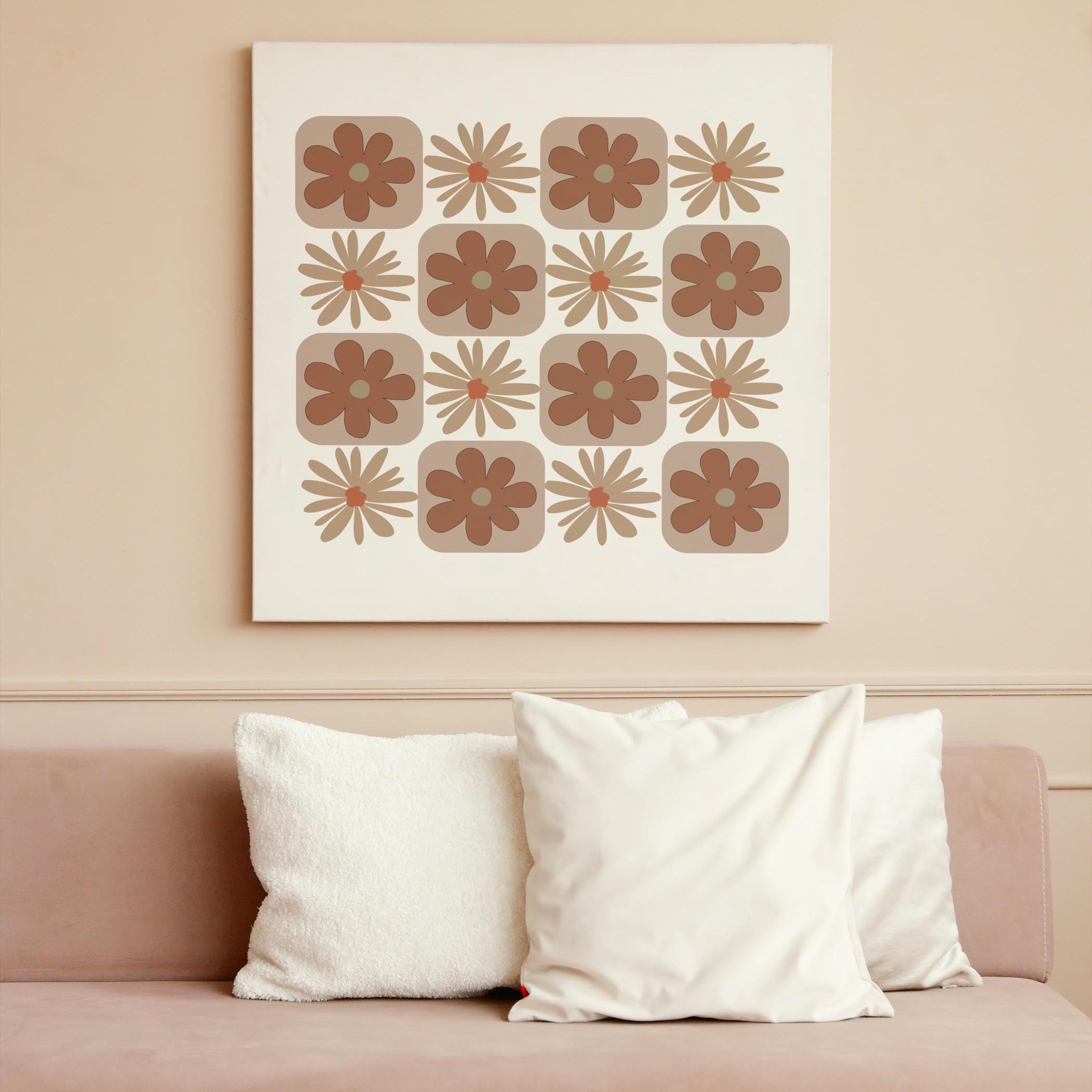 Seamless Boho Flowers Pattern – Boho Brown Flower, PNG File, Digital ...