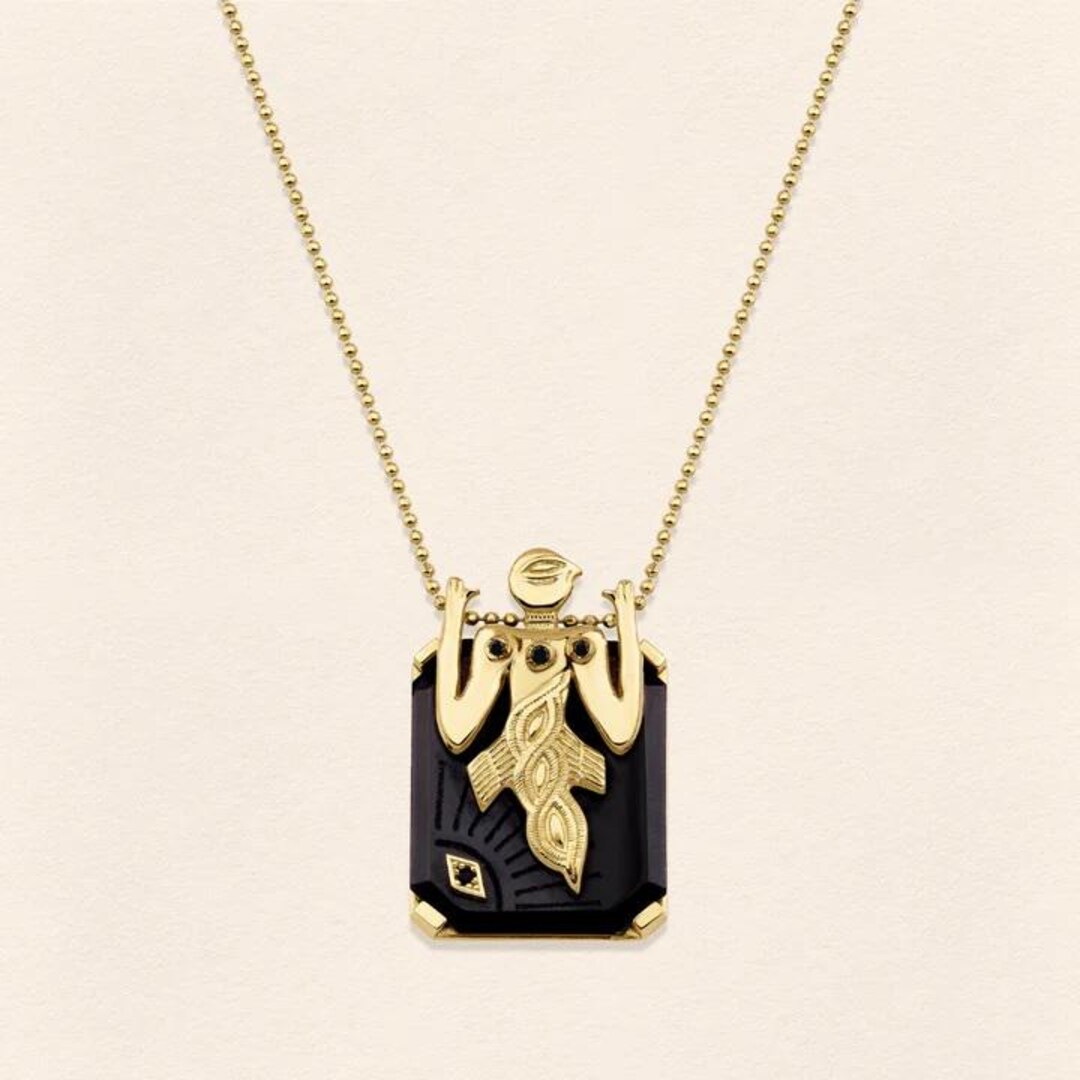 Birdman Onyx Gold Necklace - Etsy