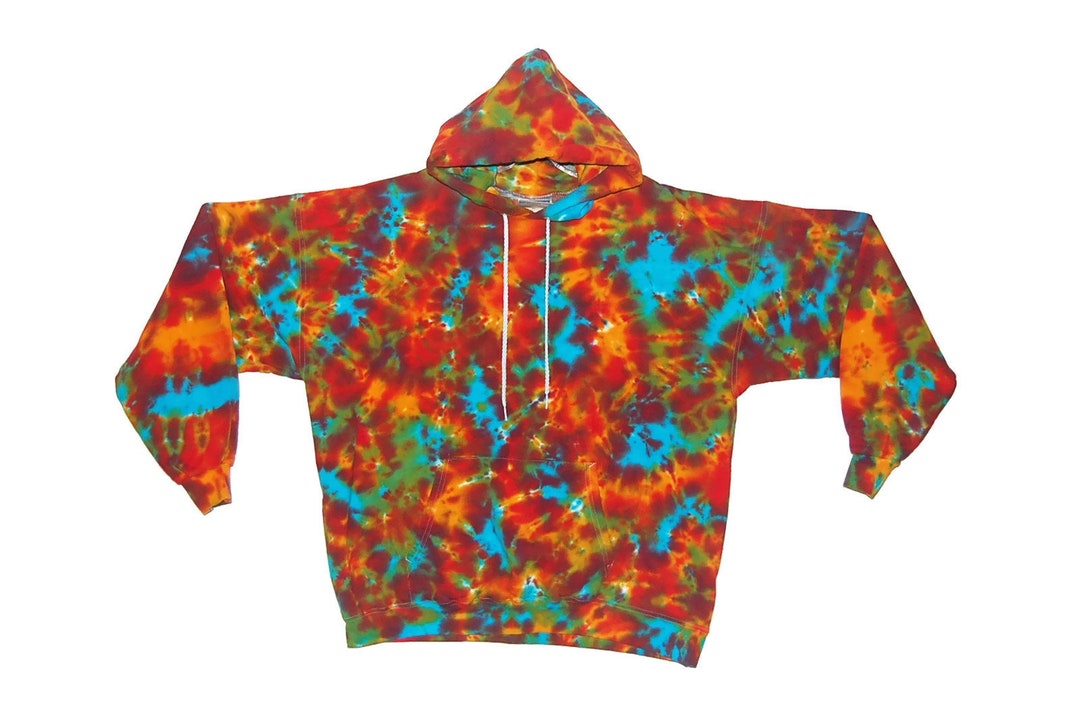 Tie Dye Hoodie Rainbow Earth Tones Blotter Scrunch Art Etsy