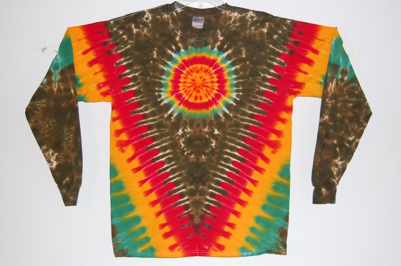 Rasta Tie Dye Shirt Rasta Sun Tye Dye Long Sleeve Adult Etsy