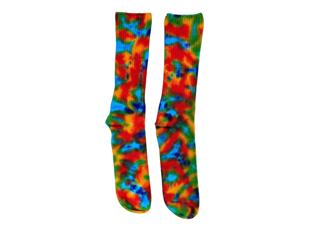 Tie Dye Socks | Rainbow Blotter Scrunch | Soft Bamboo Socks | Adult ...