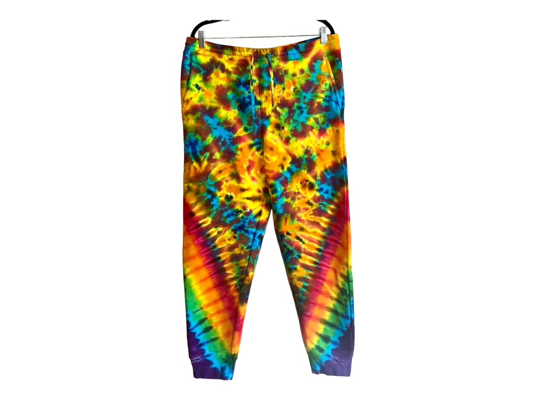 Tie Dye Sweatpants Psychedelic Pinwheel Rainbow DNA Blotter Art Fleece ...