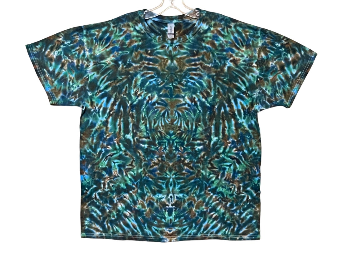 Tie Dye Shirt | Mossy Blue Green Blotter | Hand-dyed | Short Sleeve T ...