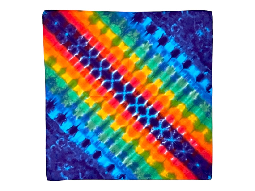 Tie Dye Bandana | Rainbow DNA Honeycomb | Tye Dye Scarf | Handmade ...