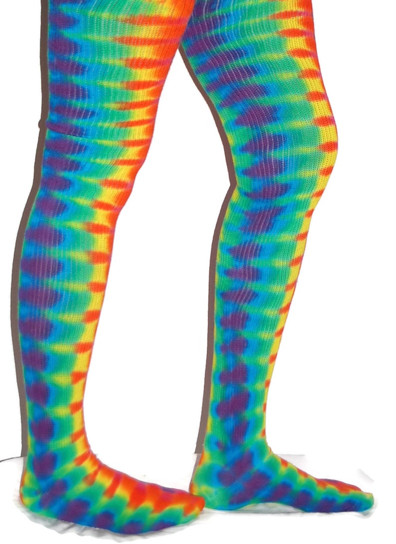 Tie Dye Thigh High Socks Neon Rainbow DNA Grateful Dead Tye | Etsy