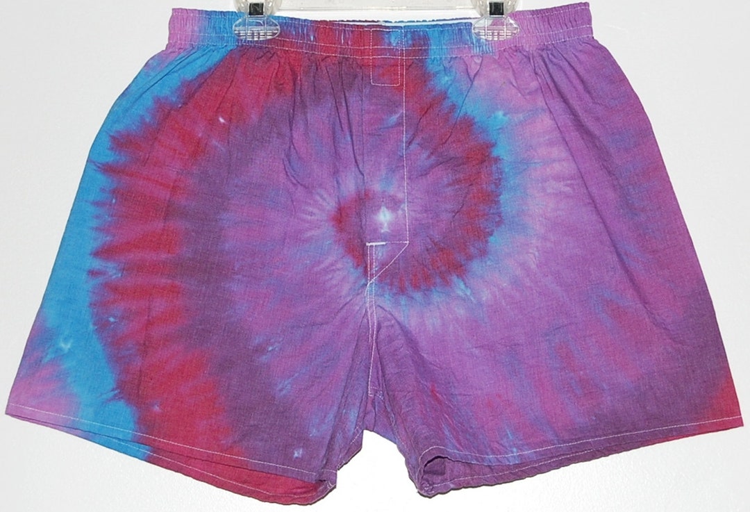 Tie Dye Boxer Shorts Purple Spiral Men's Tye Dye - Etsy