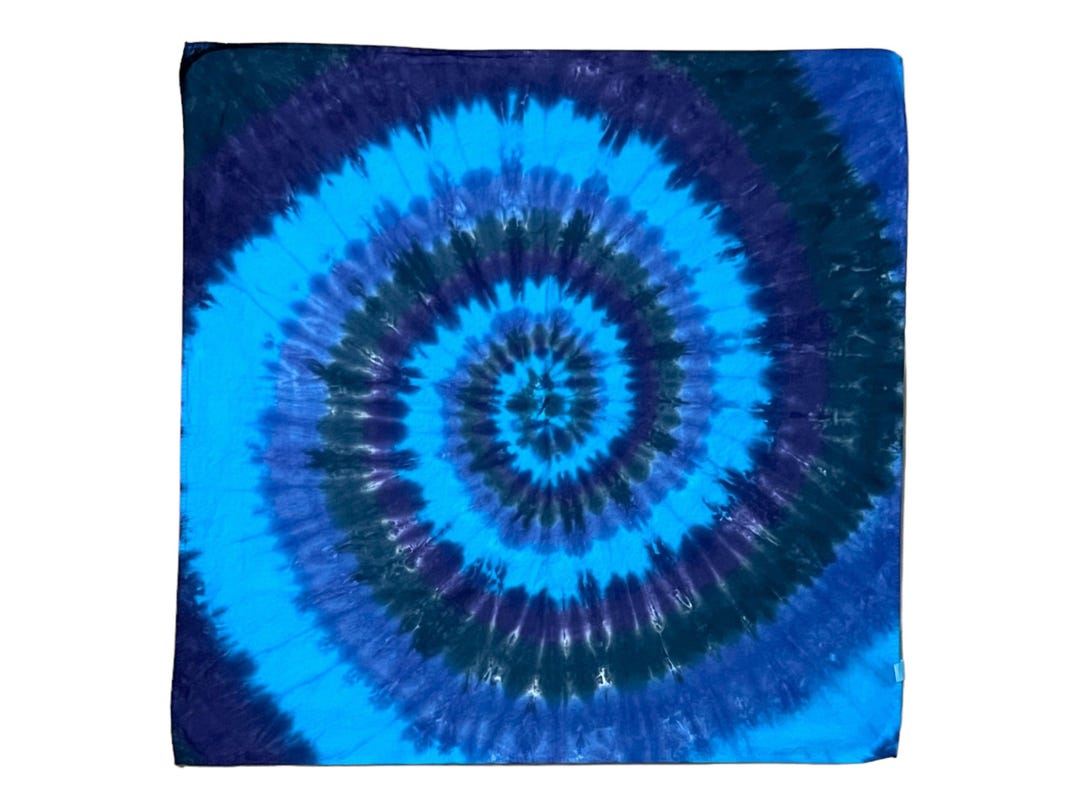Tie Dye Bandana | Shades of Blue Spiral | Tye Dye Scarf | Handmade ...