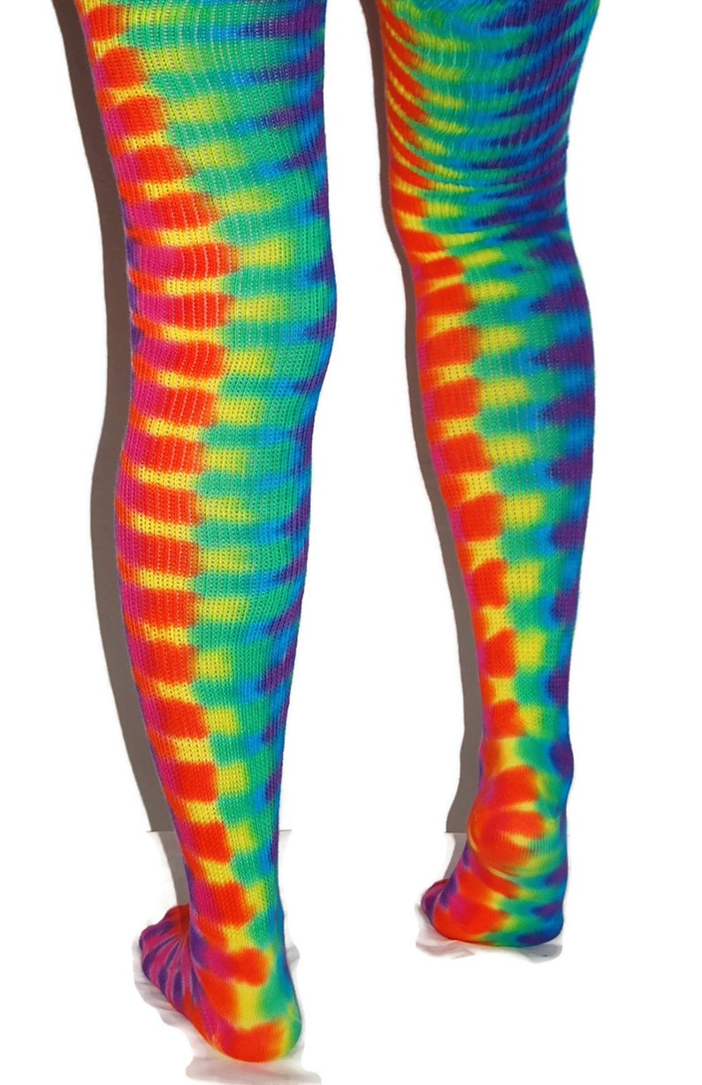Tie Dye Thigh High Socks Neon Rainbow DNA Grateful Dead Tye | Etsy
