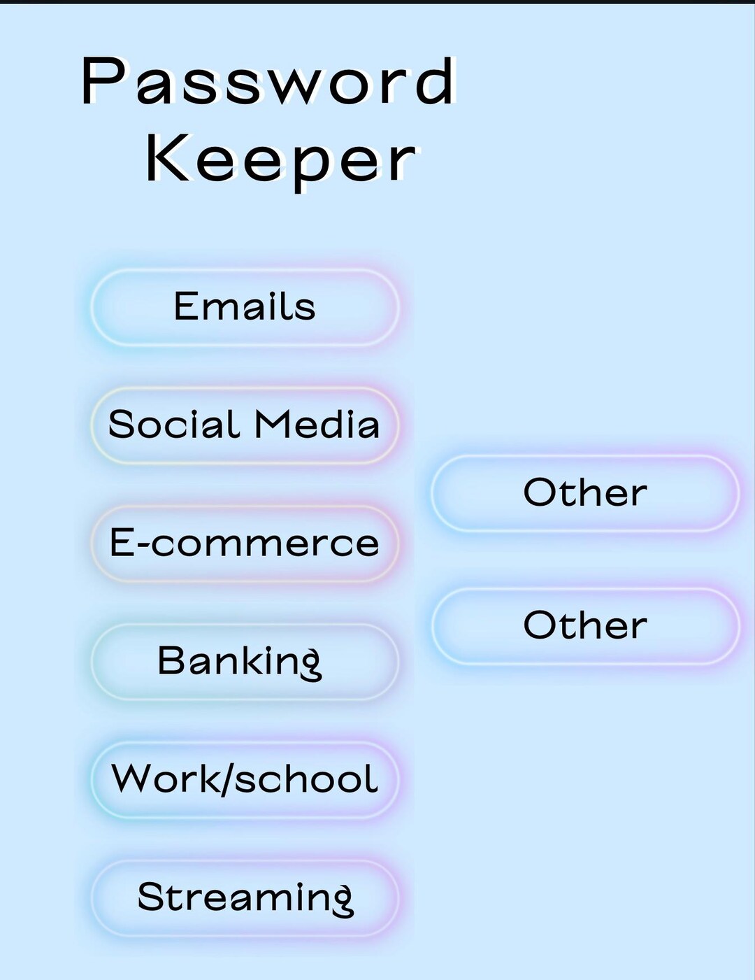 Password Keeper Password Digital Passwords Passwords Organizer - Etsy ...