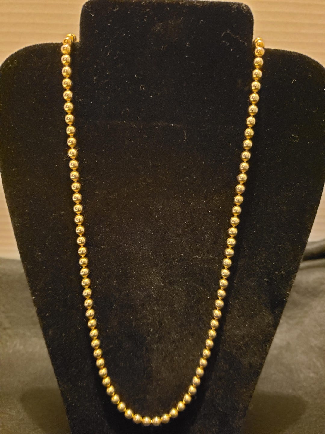 Vintage Biagi Gold Toned Ball Chain Beaded Necklace, 1970/1990's ...