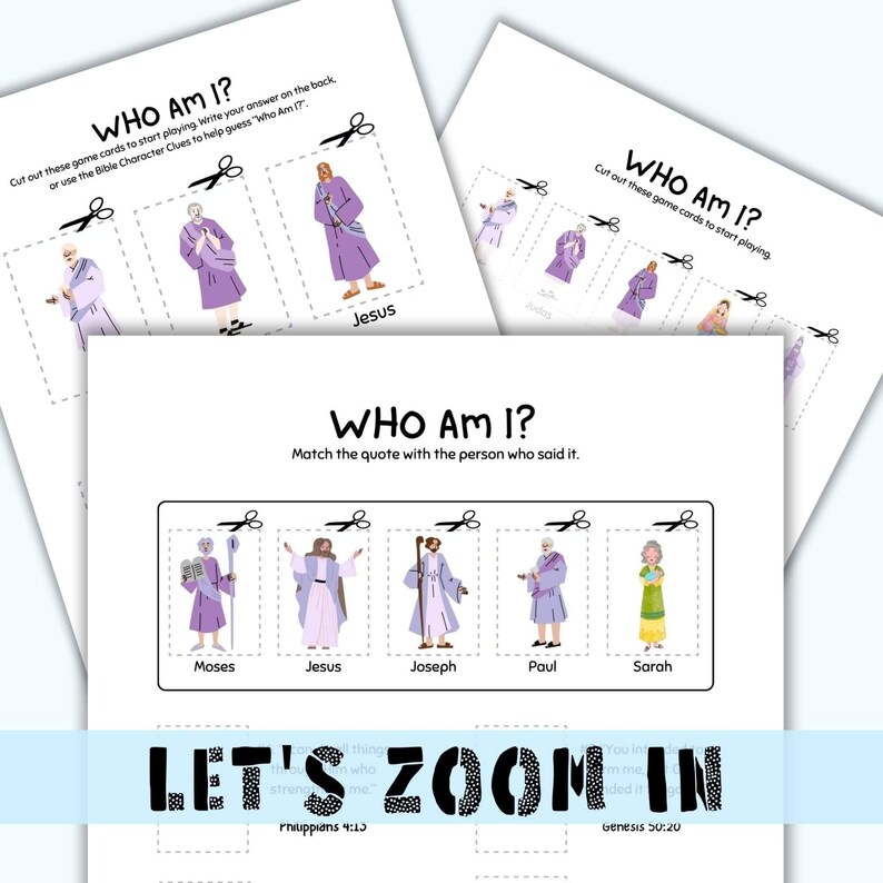 Who Am I Bible Game, Printable Bible Trivia for Seniors, Large-print ...