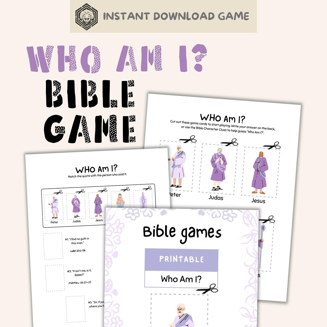 Who Am I Bible Game | Bible Study Games | Bible Trivia | Church Games ...