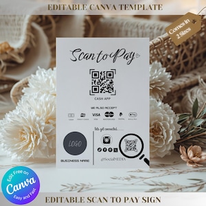 Minimalist Scan to Pay Sign for Business | Editable Payment Sign ...