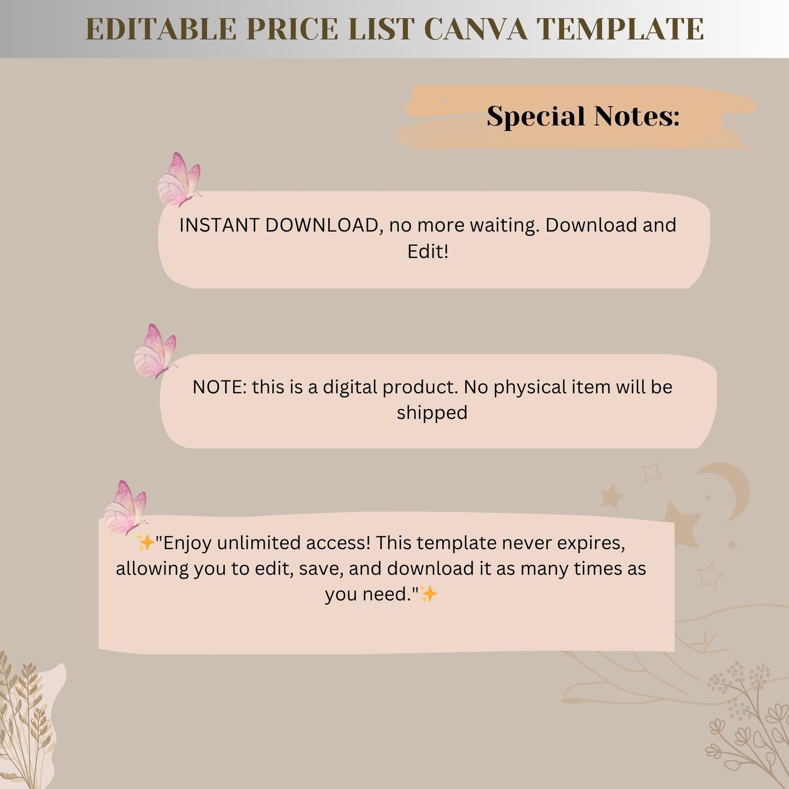 Editable Spa Price List Template: Salon Pricelist With QR Code (digital ...