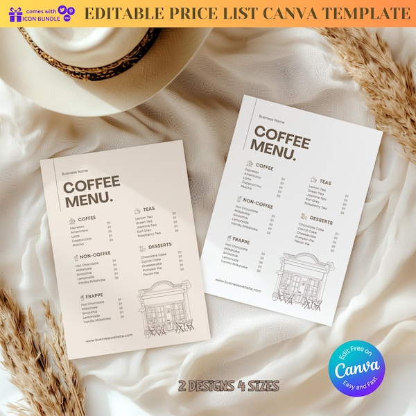 Editable Coffee Shopping List - Etsy
