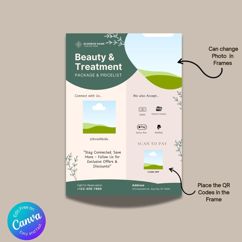 Printable Spa Pricelist Template Beauty Salon Price List Minimalist ...