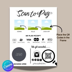 Minimalist Scan to Pay Sign for Business | Editable Payment Sign ...