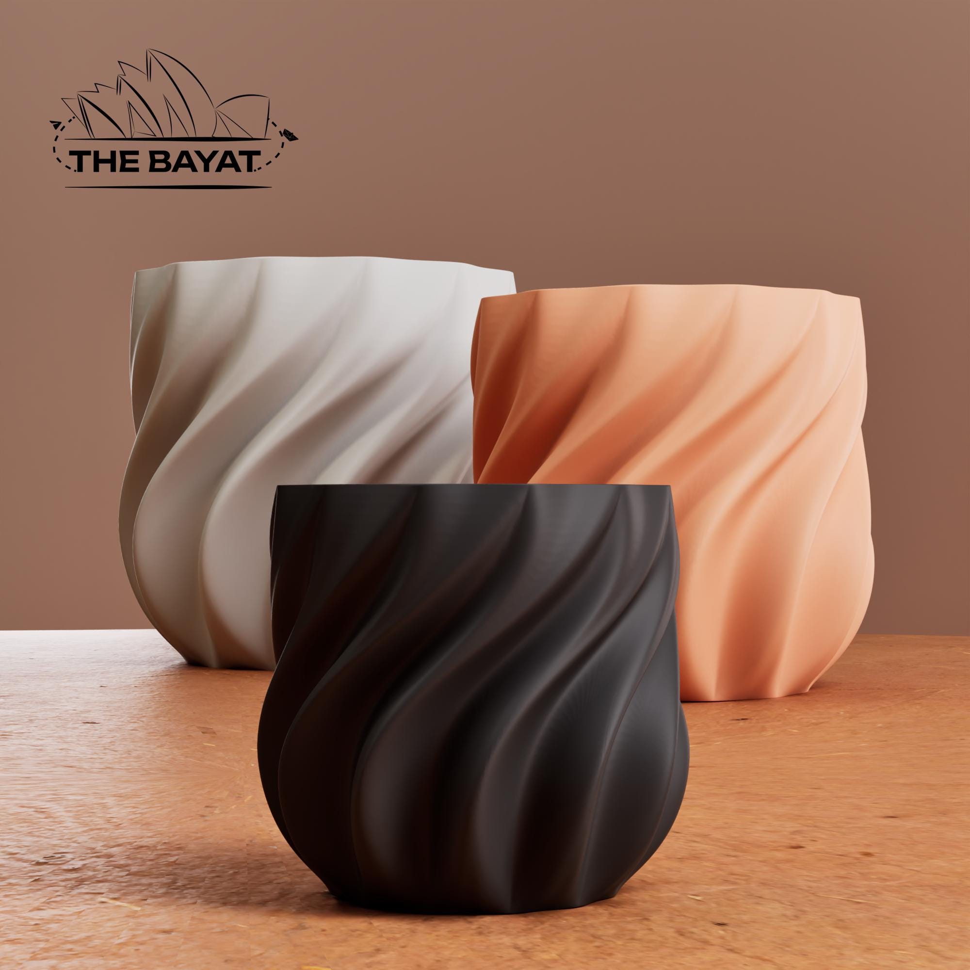 3D Printed Pastel Swirl Vase – Modern Gradient Flower Pot – Unique Home ...