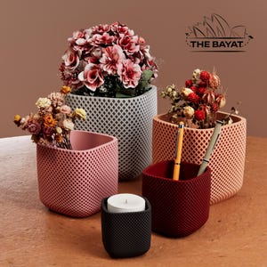 3D Printed Mesh Vase – Modern Geometric Home Decor, Sculptural Square ...