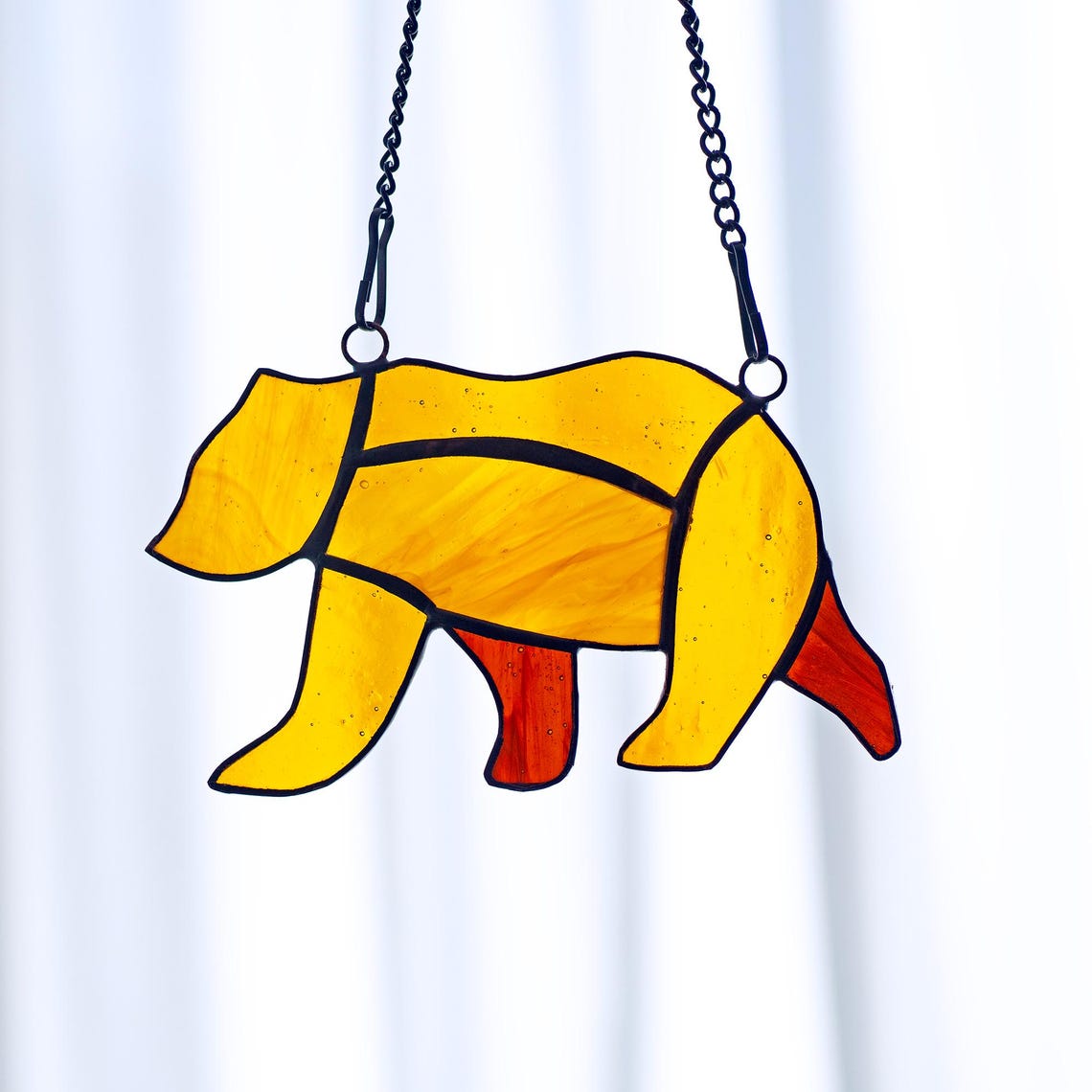Bear Stained Glass Sun Catcher Window Hangings Christmas Gift Home Wall ...