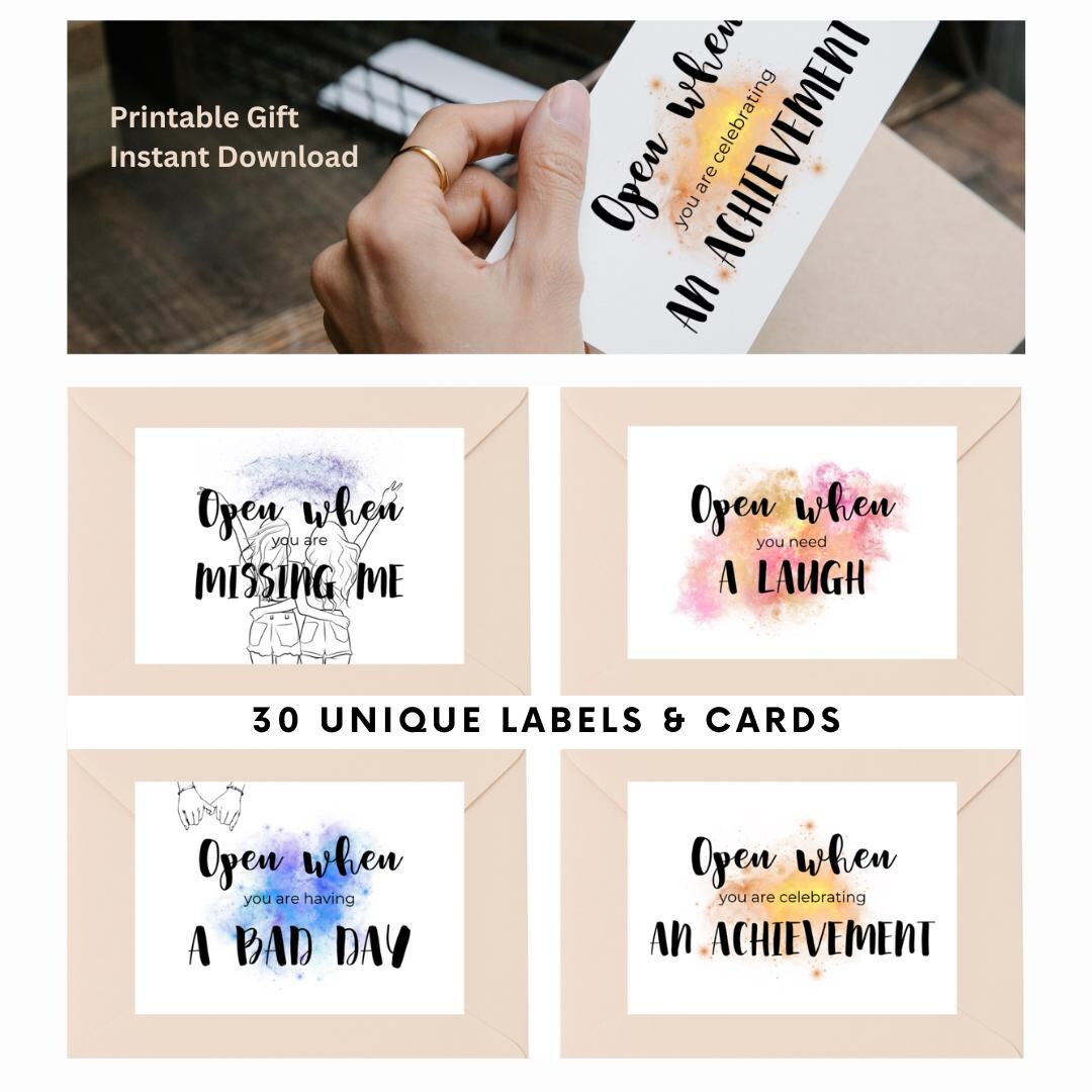 Open When Envelopes for Best Friend Printable Gift Instant Download 30 ...