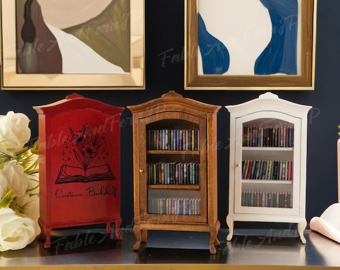 MANOR PANEL Shelves Shelving Unit or Ladder Library Wall Panel WALNUT 1:12 Scale Dollhouse ...