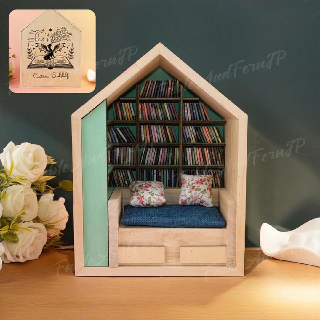 Mini Bookshelf,micro Bookcase,custom Vintage Pocket Edition Anxiety ...