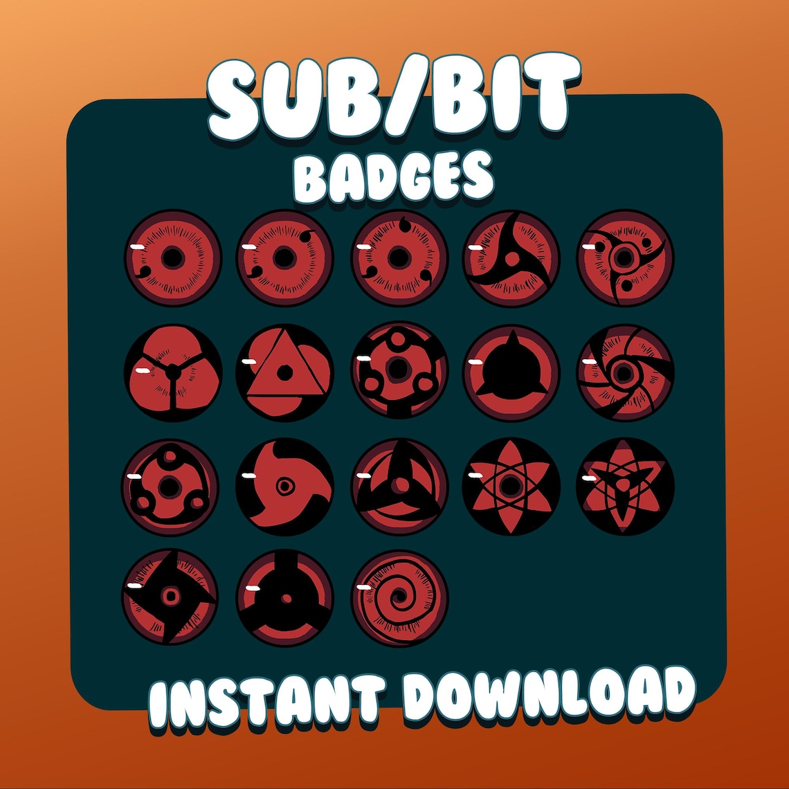 18 Ninja Anime Sub/bit Icons Pack for Your Twitch, Kick or Youtube ...