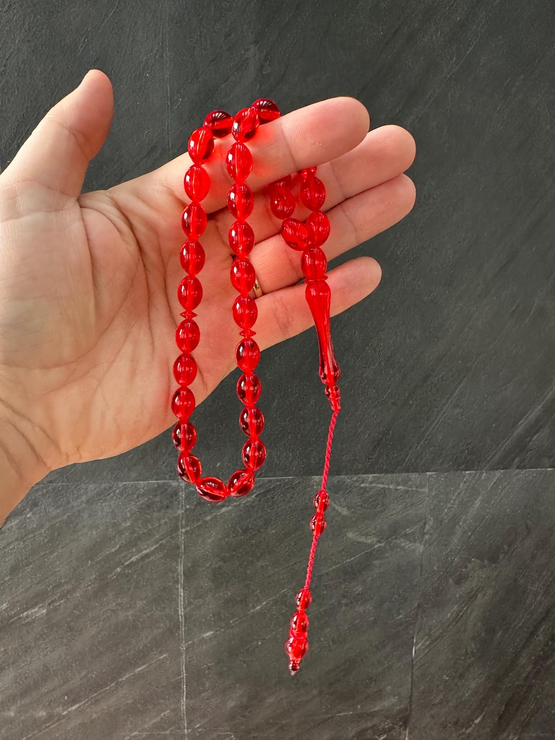 Handmade Amber Resin Tasbih: 33-bead Ottoman Prayer Beads - Etsy