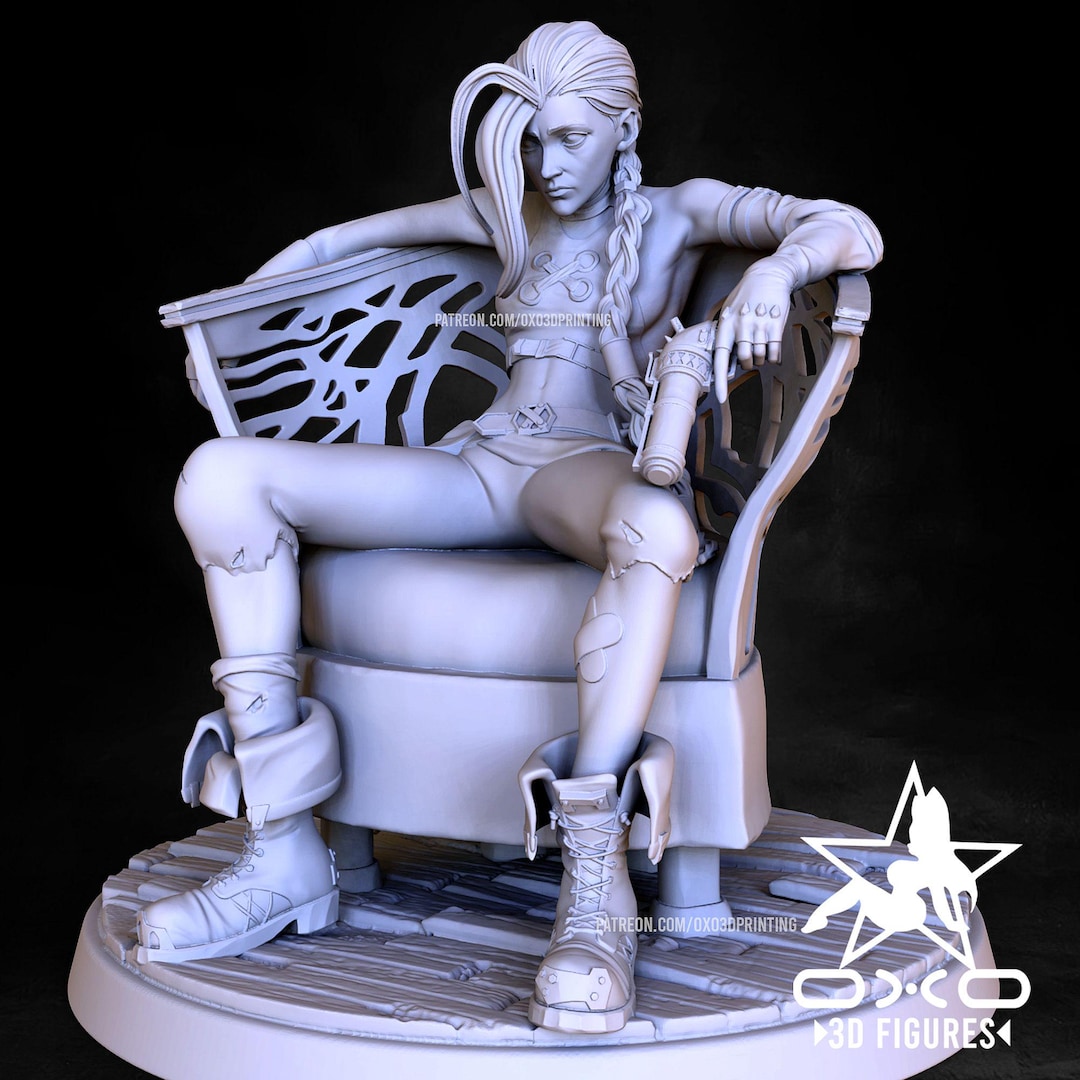 Jinx Model STL 3D Arcane League of Legends High Quality 3D Model File High Quality STL Model ...
