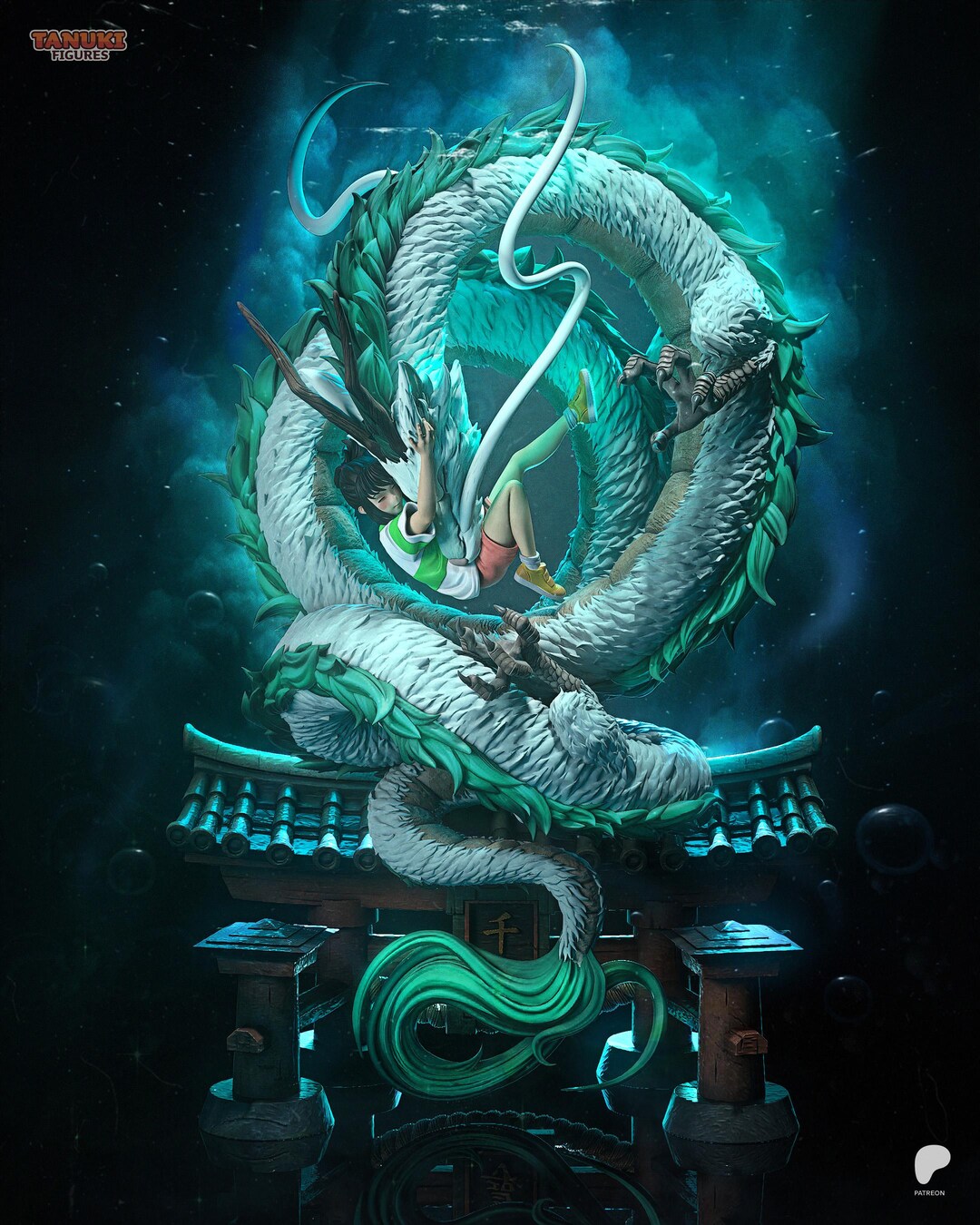 Chihiro & Haku Spirited Away STL | Anime Statue 3D Print Model | Wall ...