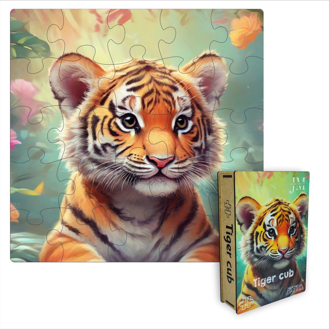 Classic Tiger Cub Puzzle for Children Aged 4-8 | 25 Pieces ...