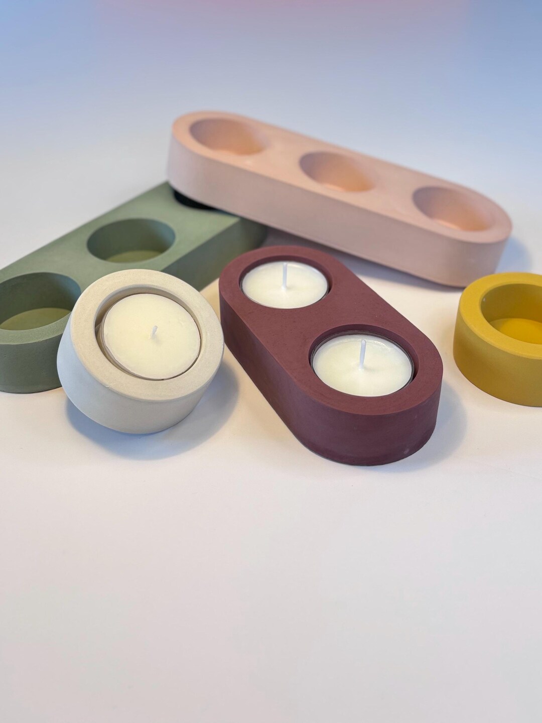 Concrete Tealight Holder - Single, Double or Triple | Handmade Modern ...