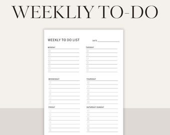 Digital Weekly to Do List - Etsy