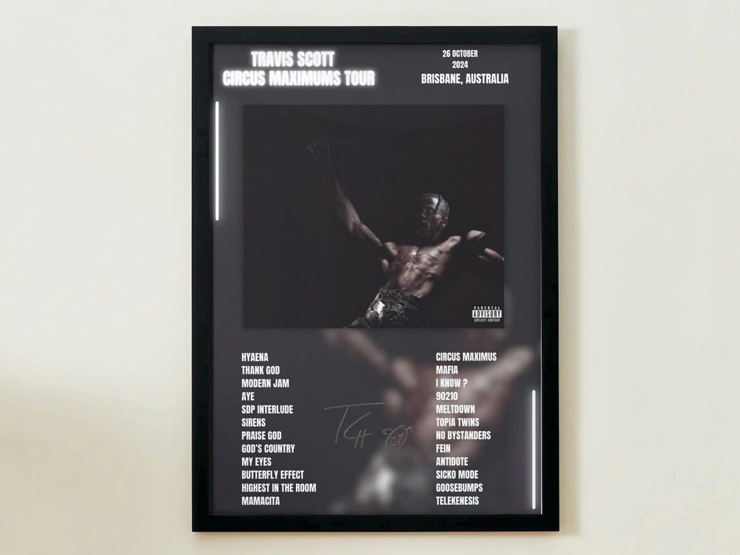 Custom Travis Scott Setlist Poster Circus Maximus - Etsy