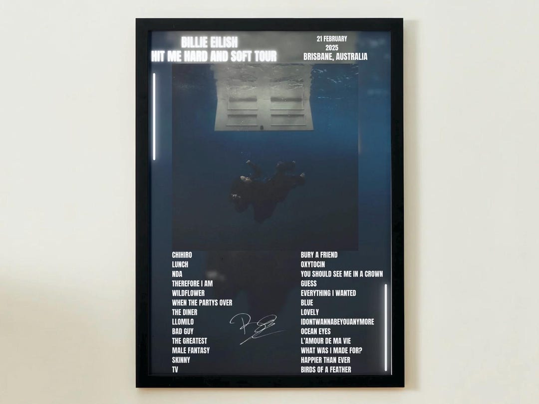 Custom Billie Eilish Setlist Poster HMHAS - Etsy