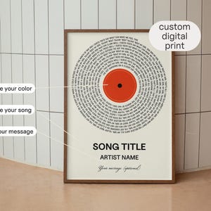 Custom Song Lyric Print, Printable Song Poster, Personalized Music Art ...