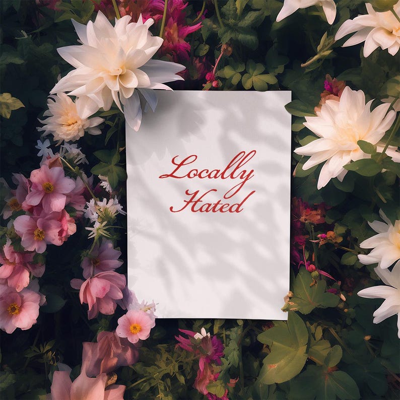 Locally Hated Wall Art, Bold Typography Print, Retro Poster, Minimalist ...