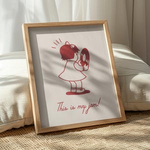 Music Wall Art, This is My Jam, Record Player Poster, Retro Groovy ...