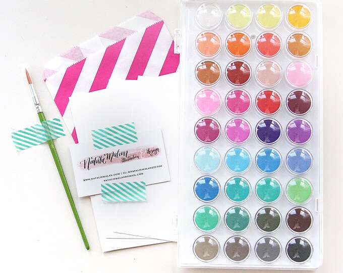 Beginner 36 Color Watercolor Kit - Etsy