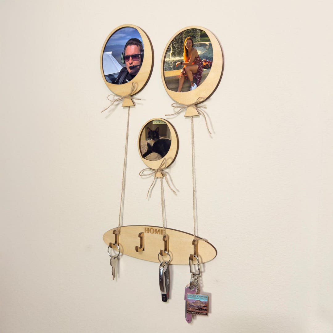 Balloon Photo Frame Key Holder: Personalized Family Gift - Etsy